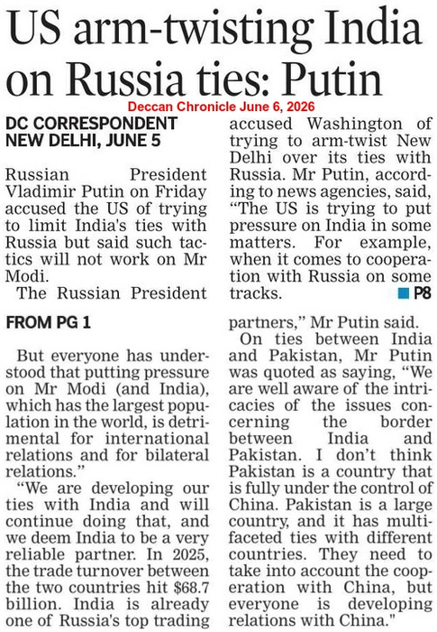 ‘India, US, Russia Can Mutually Benefit’ – Boundless Ocean Of Politics